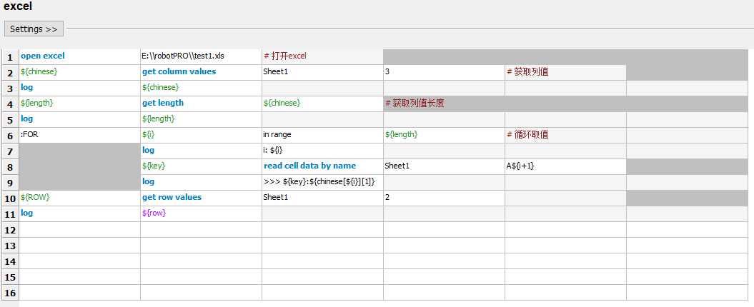 Robot Framework Excel 